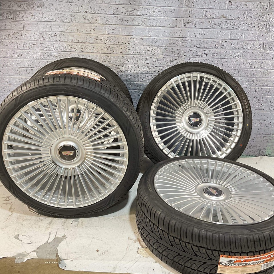24" Cadillac Escalade Rims Wheels Tire 4 set 6X139 Platinum Hyper ...
