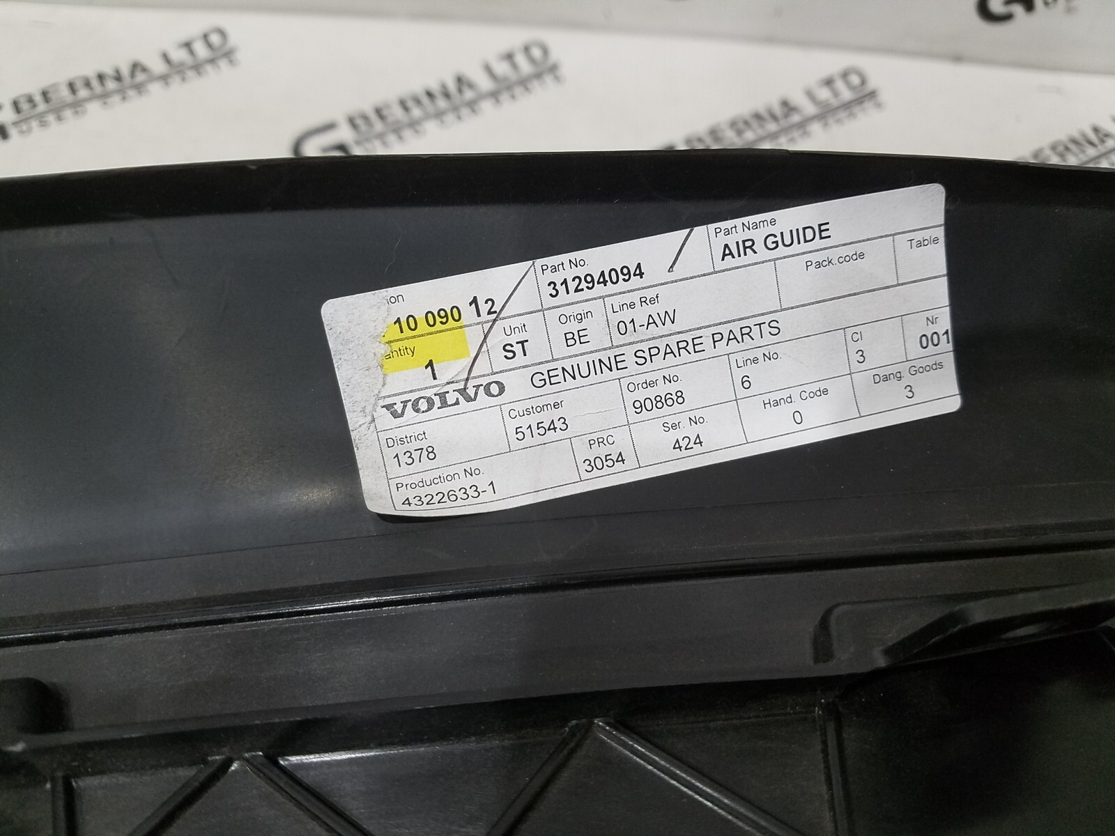 Original Volvo V40 2012-2019 Vordere Luft Leitblech Führung 31294094 | eBay