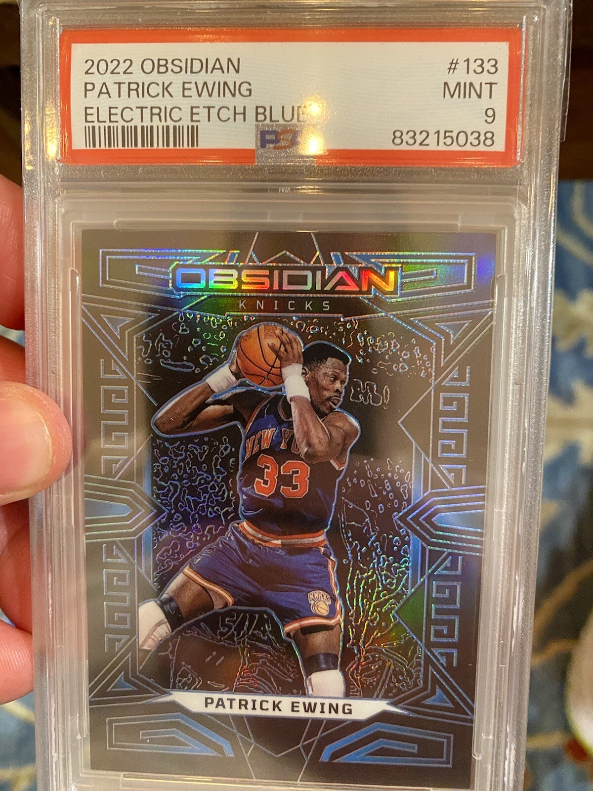 Patrick Ewing 2022 Panini Obsidian Electric Blue Etch /30 Psa 9 Only 2 ...