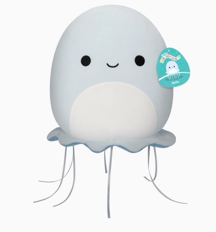 Squishmallow Kellytoy Jarin the Pale Blue Jellyfish With White Belly ...