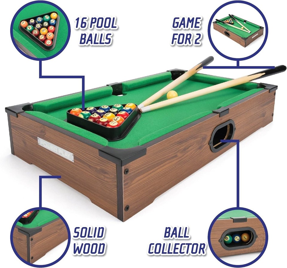Pool Table Game 20inch Pool Table Game, Portable Wooden Classic Games ...