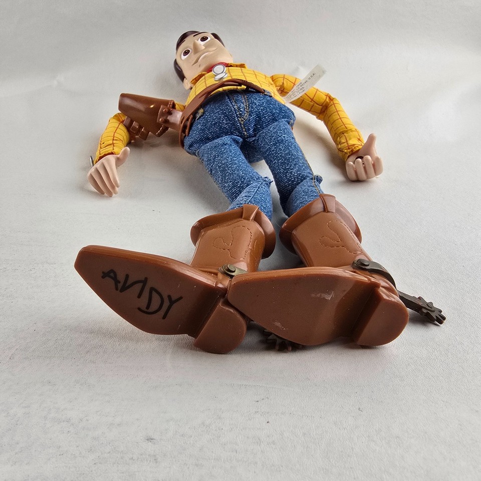 Disney Pixar Toy Story Woody Sheriff Doll Andy Boot 1999 Mattel Figure ...