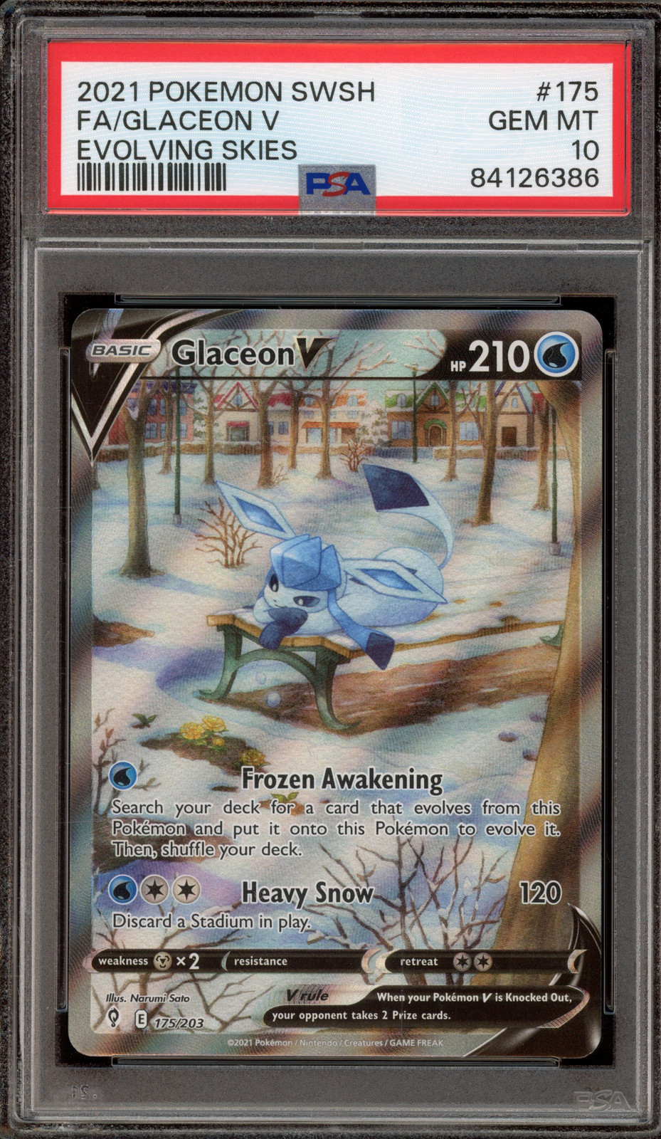 Glaceon V 2021 Sword & Shield: Evolving Skies #175/203 Holo (Alternate ...