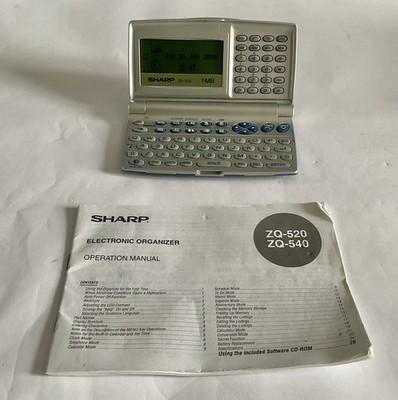 Sharp ZQ-520 1MB Vintage Electronic Personal Organizer tested working ...