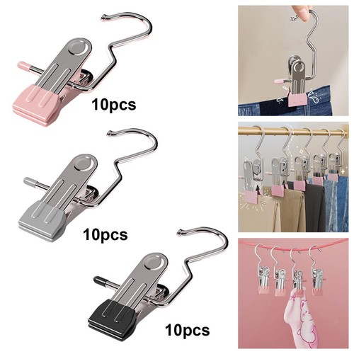10Pcs Sock Clips Towel Clips Hanging Hook Clips Laundry | eBay