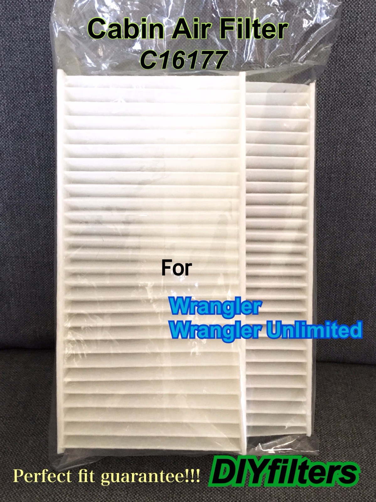 C16177 for 2011-2017 Jeep Wrangler & 2018 Wrangler JK CABIN AIR FILTER ...