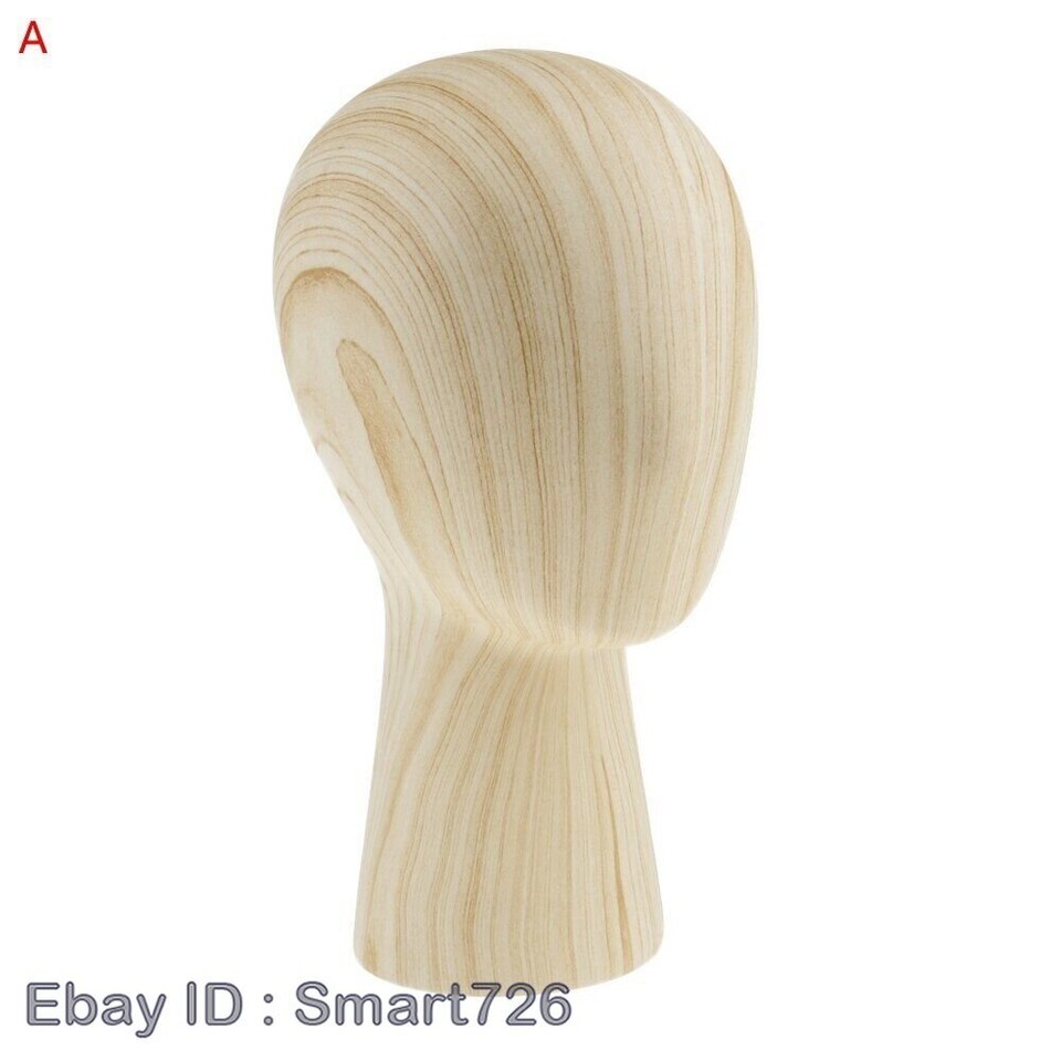 Wood Grain Mannequin Head Model for Hat Wig Cap Hat Display Holder ...