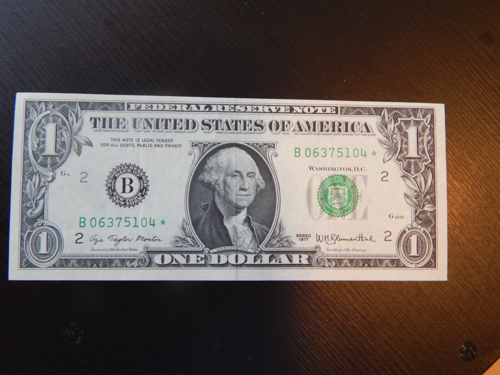1977 Star Note 1 U.S. Dollar Bill With HUGE Cutting Error and number ...