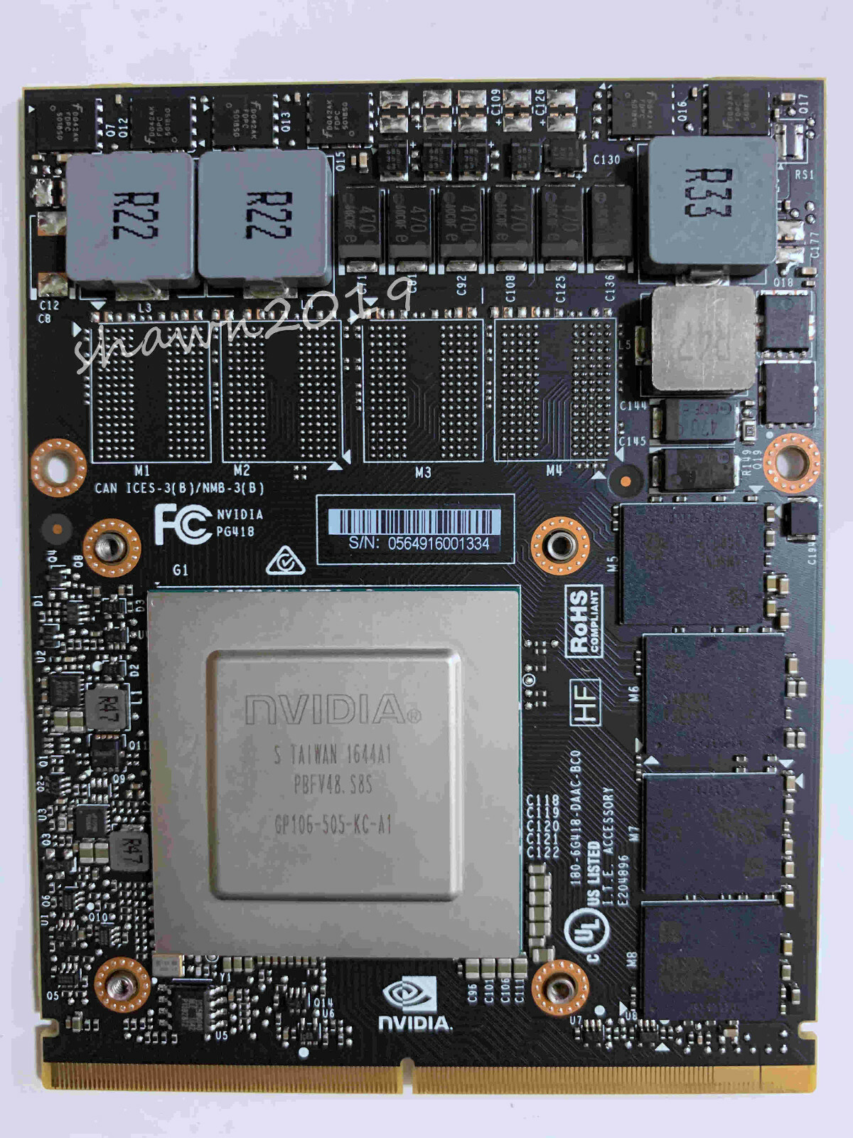 NEW Nvidia Tesla GP106 GP106-505-KC-A1 Mxm3.0B 4GB Video Graphic Card ...