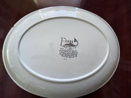 Vintage Johnson Brothers Fish Platter 16" Oval Serving Platter (Cream ...