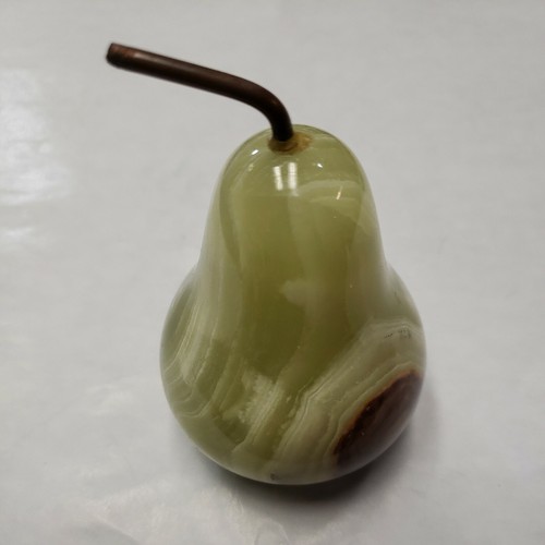 Vintage ONYX Carved PEAR Fruit Paperweight Alabaster Marble Made in ...