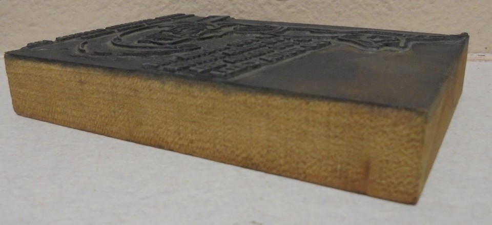 VINTAGE Letterpress Printing Block Baseball Player Store Add | eBay
