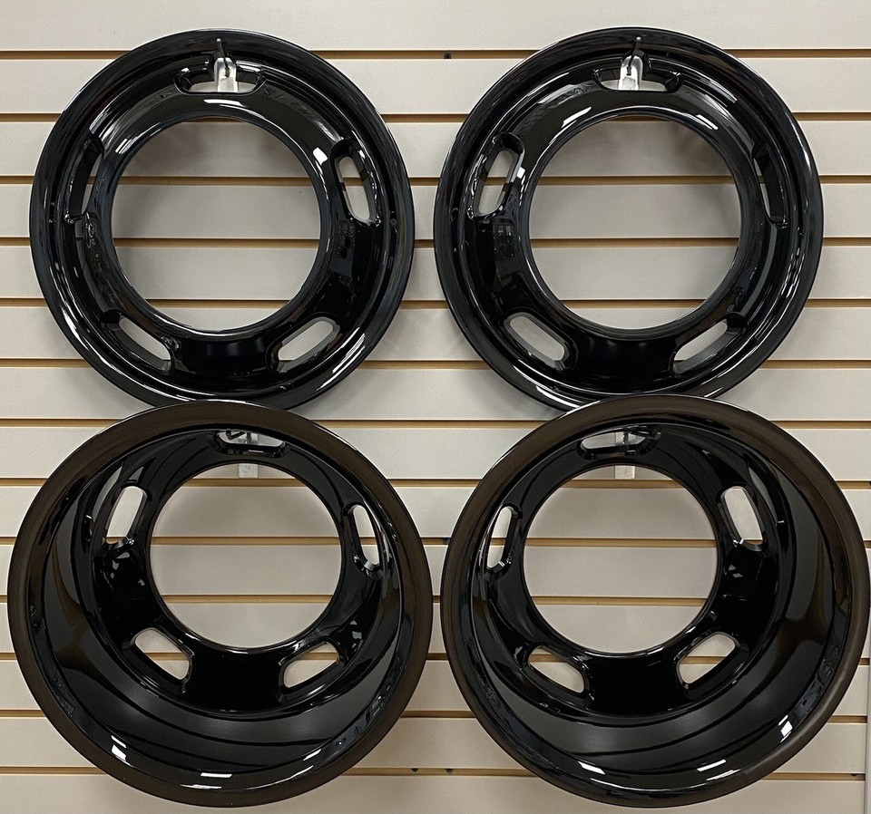 17" Dodge Ram 3500 Dually 1-ton Black Steel Wheel Center Cap Simulators ...