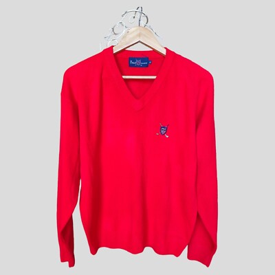 Vintage Polo Ralph Lauren Golf Jumper Men XL Red Knit Cashmere Pullover ...
