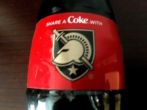 ARMY WEST POINT COCA COLA 8OZ GLASS BOTTLE SHARE A COKE MINT BLACK ...