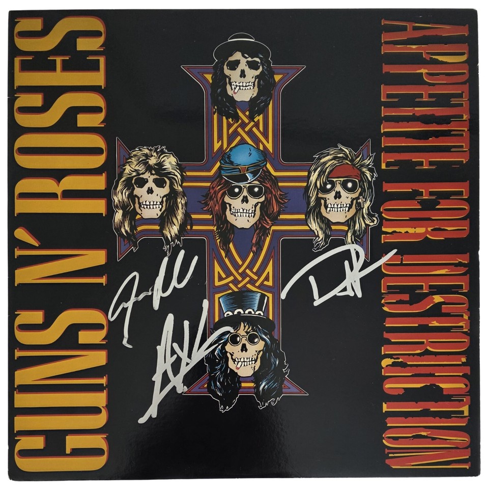 Guns N Roses Signed Appetite for Destruction Album Proof Autograph Axl ...