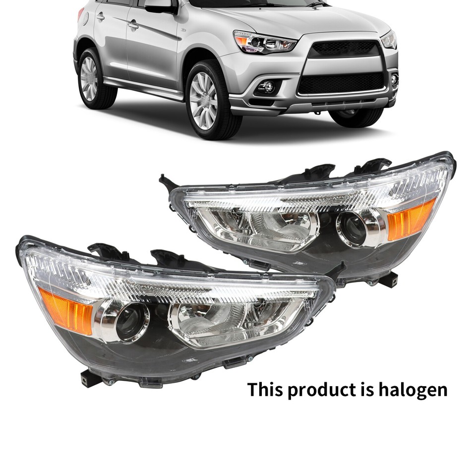 Halogen Headlights Pair Set For 2011-2019 Mitsubishi Outlander Sport ...