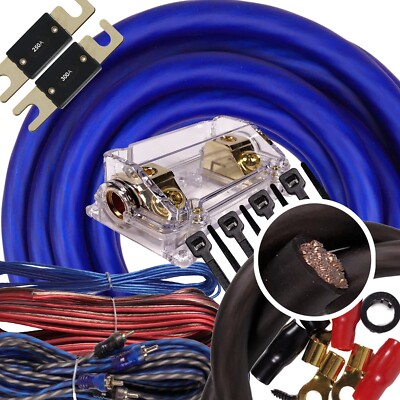 Elite 0 Gauge Amp Kit Amplifier Install Wiring 0 Ga Wire 5000W to 8000W ...