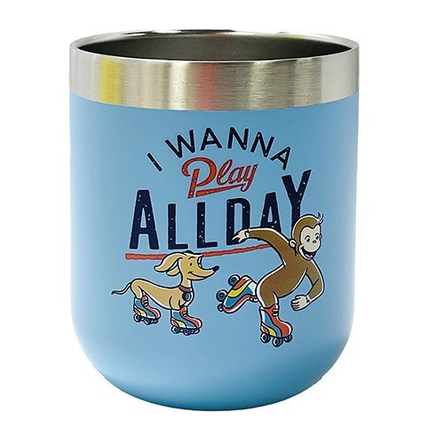 Curious George Stainless Tumbler Cup 280ml Roller Skates Blue Japan | eBay