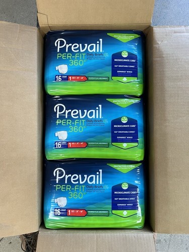 Prevail Per Fit 360 Size 1 12x16 count (192) Diapers Daily Briefs | eBay
