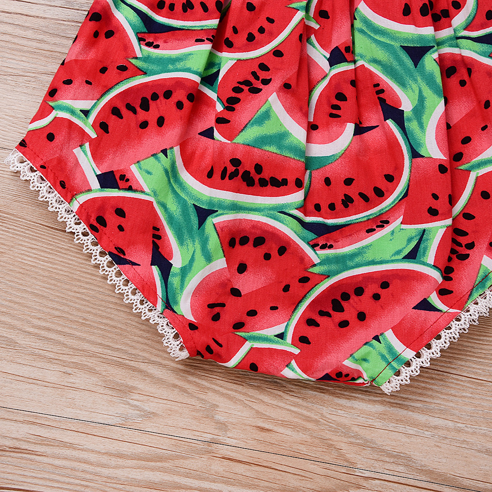 NEW Baby Girls Watermelon Red Romper Sunsuit Jumpsuit Headband Outfit ...