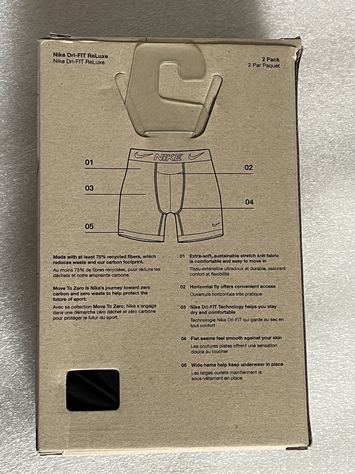 Nike Dri-Fit ReLuxe Men's 2-pack Boxer Brief Underwear Size Large ...