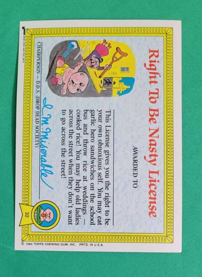 1986 Garbage Pail Kids Series 1 Giant Sticker 5x7 - FRIGID BRIDGET #32 ...