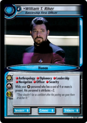 Star Trek 2E: William T. Riker, Battleship First Officer [Ungraded] In ...