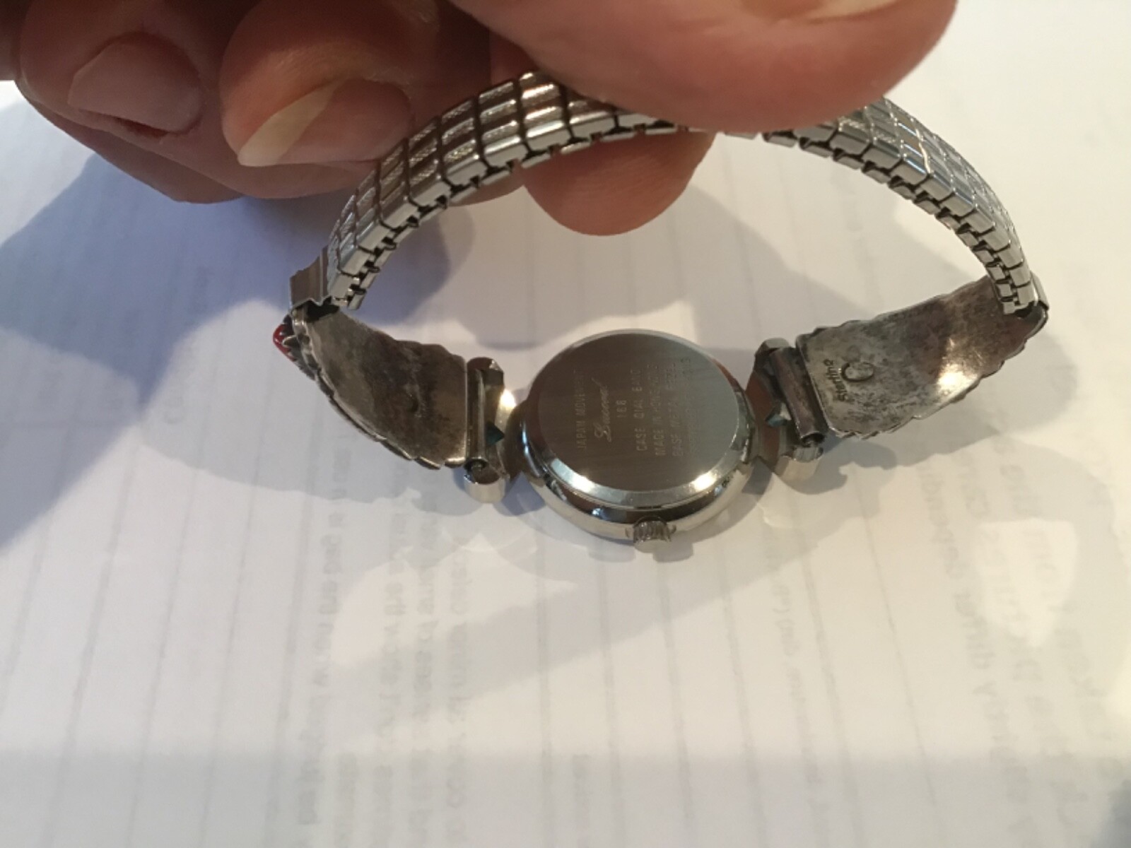 LUCORAL DIAMOND WATCH STERLING TURQUOISE CORAL WATCH BAND NEW BATTERY ...