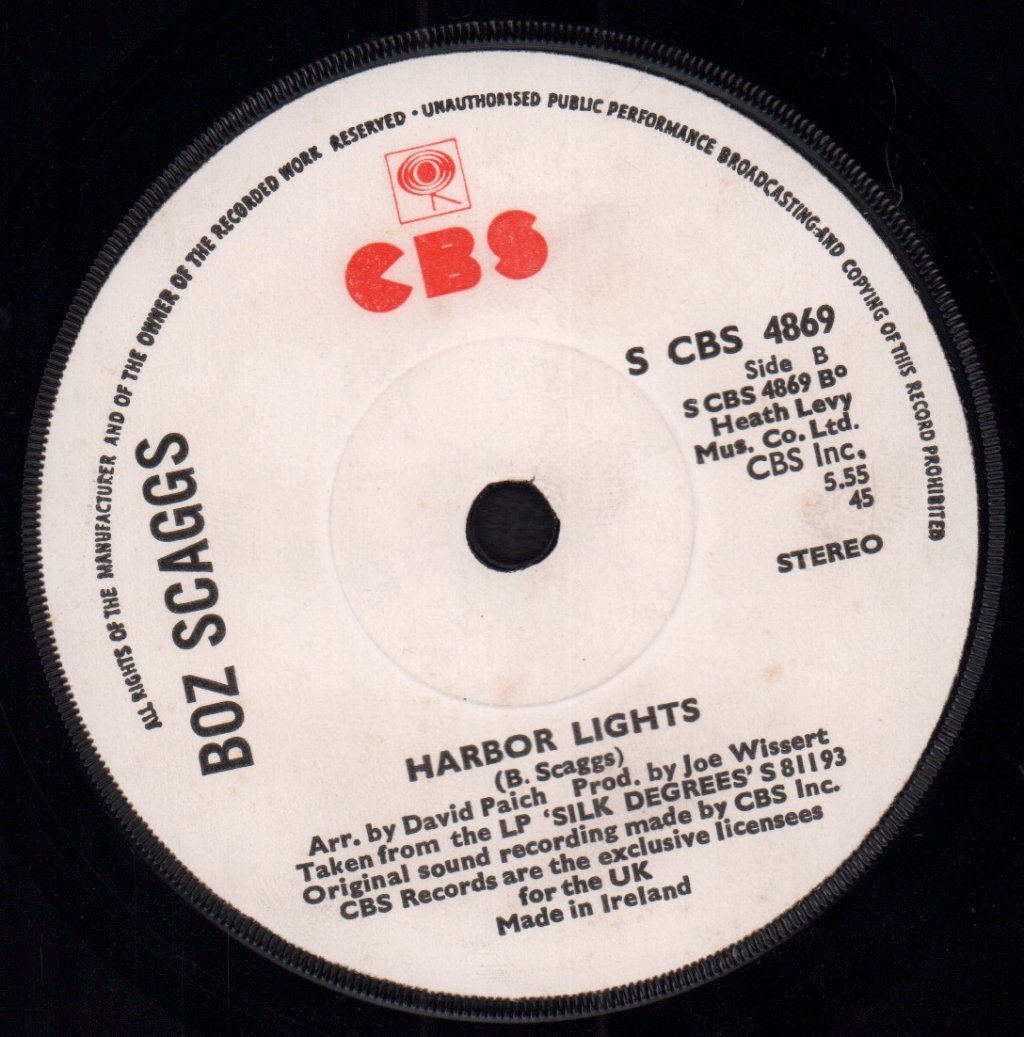 Boz Scaggs What Can I Say 7" vinyl Ireland Cbs 1976 faint sticker mark ...