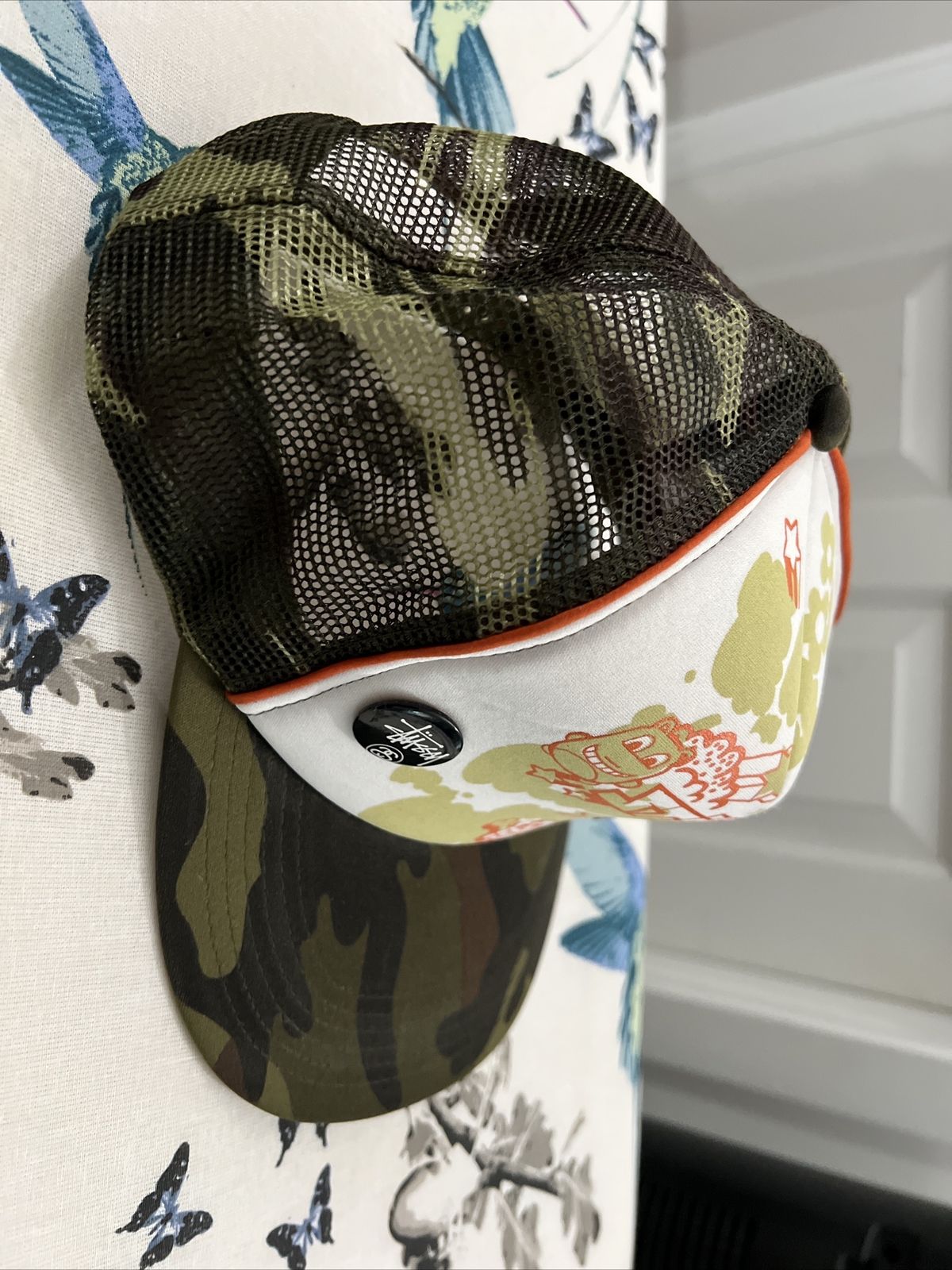 Stussy Camo Mesh Trucker Cap Hat Adjustable - Gem