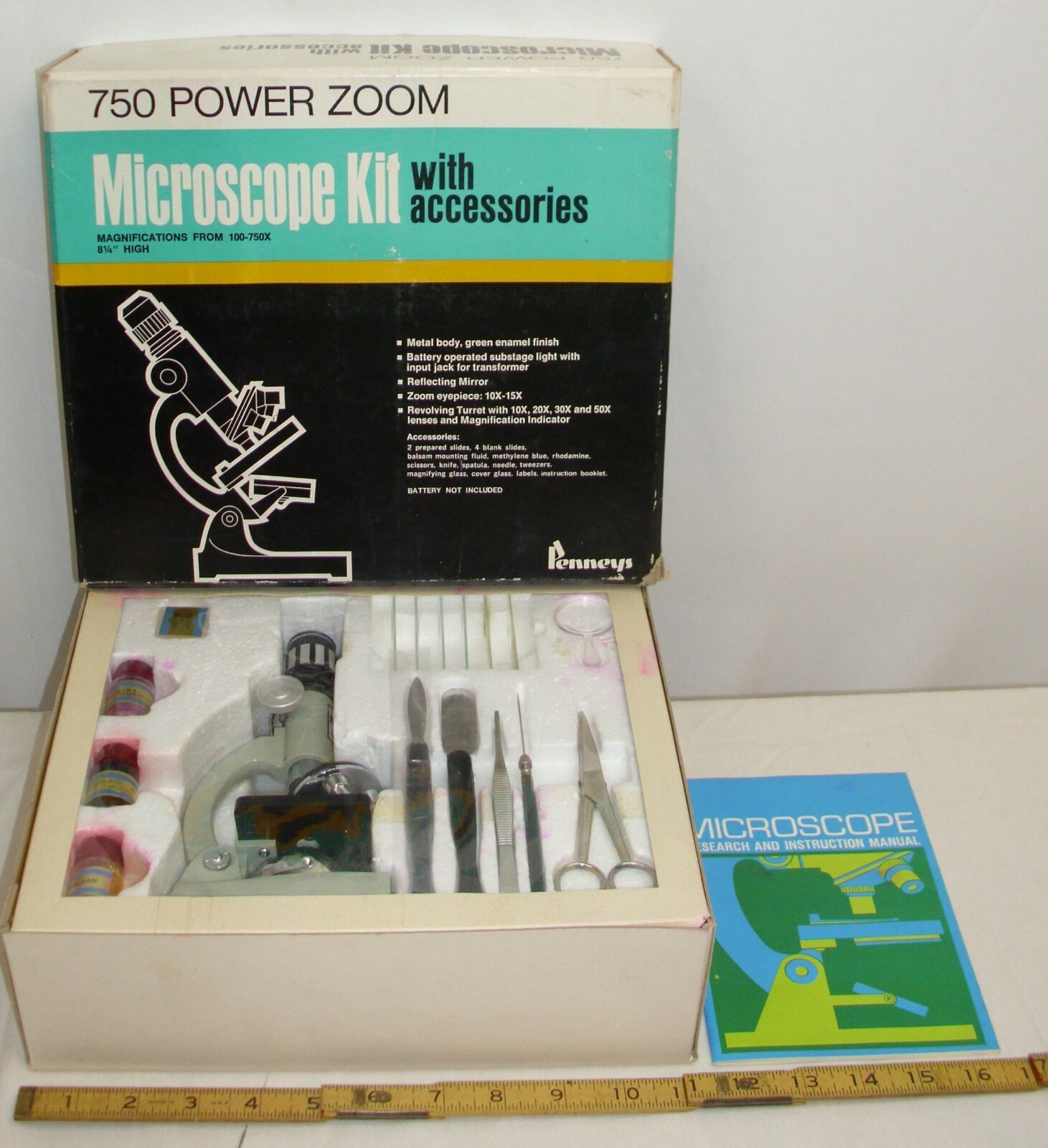 PENNYS MICROSCOPE KIT 750 POWER ZOOM 1970s BOXED UNUSED | eBay