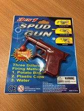 SPUD GUN 3 IN 1 ,SHOOTS POTATO PELLETS WATER PLASTIC CAPS DIE-CAST ...