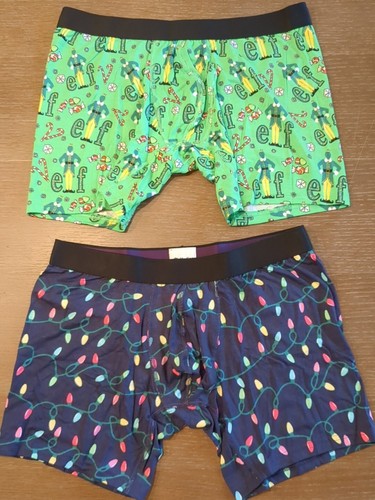 NEW ME UNDIES MENS 2 BOXER BRIEFS CHRISTMAS BUDDY THE ELF STRING LIGHTS ...