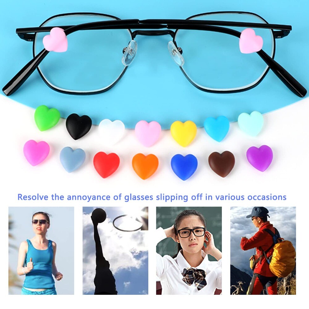 10 Pairs Black Silicone Retainers Eyeglasses Stopper Sports Daily Wear ...