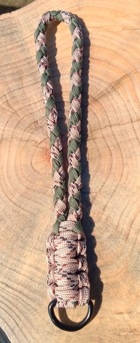 GUTTED 550 Paracord Round Braid Cobra Wrist Lanyard 6" DESERT CAMO ...