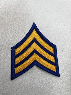Yellow & Blue SERGEANT Rank Stripes Insignia Patch (Single Patch) T160 ...