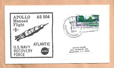 APOLLO 9 PRIME RECOVERY MAR 13,1969 USS GUADALCANAL SPACE COVER NASA | eBay