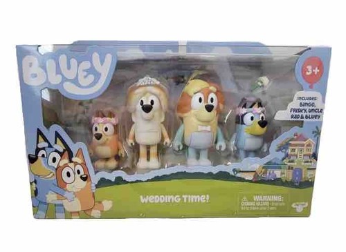 New BLUEY WEDDING TIME! 4 PACK FIGURES FRISKY UNCLE RAD BINGO TOYS ...