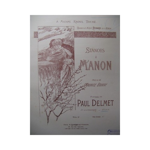 DELMET Paul Stances à Manon Piano Chant | eBay