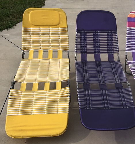 Vintage Jelly Tube Adjustable Trifold 90s Lounge Beach Chairs Choice of ...