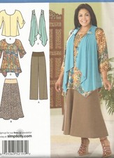 Simplicity Misses Tunic Top Pants Skirt Vest Pattern Size 10 18 S 2195 ...