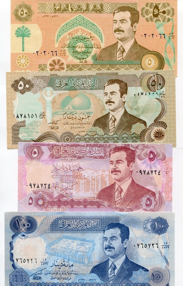 7 Note Set Saddam Hussein Money Iraq Dinar Banknotes Paper Money Set | eBay