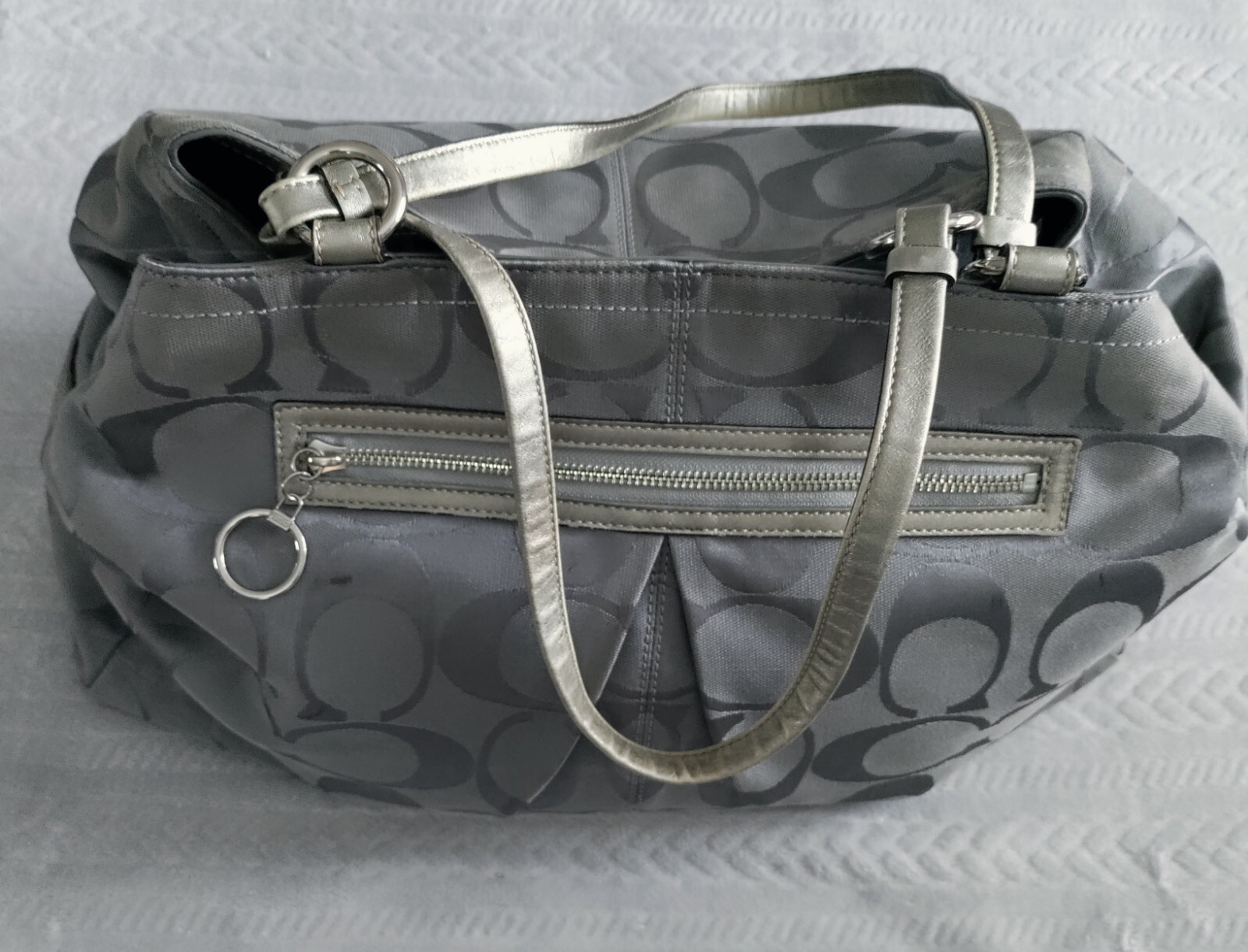 Coach Gray Signature Logo Gabby Tote Shoulder Purse w… - Gem