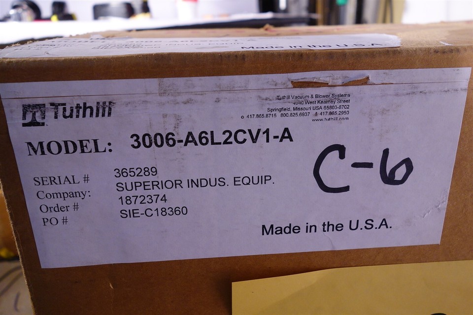Tuthill 3006 Positive Displacement Blower 3006-A6L2CV1-A | eBay