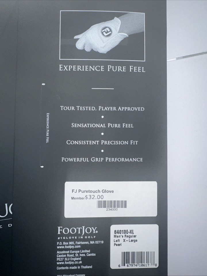 THREE New FootJoy Pure Touch Limited Edition Golf Gloves, WHITE, Reg XL ...