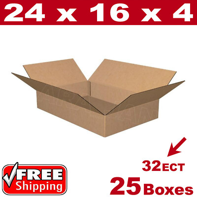 25 - 24x16x4 Cardboard Boxes Mailing Packing Shipping Box Corrugated ...
