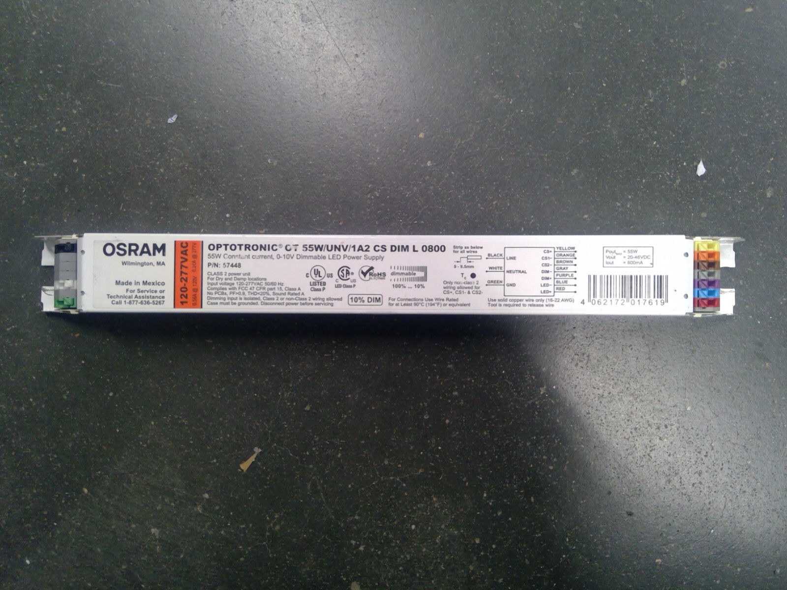 OSRAM OPTOTRONIC 55w 120-277v 0-10v Dimmable LED Driver for sale online ...