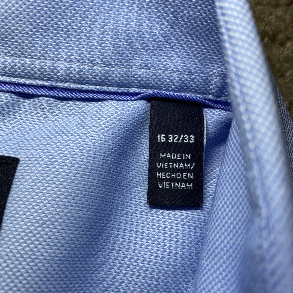 Psycho Bunny By Robert Godley-Dress Shirt Men - 16 32/33 - Blue Solid ...