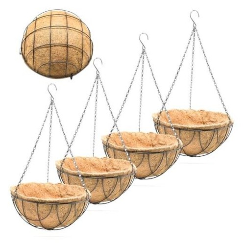 Outdoor Metal Hanging Planters Basket (pack, 12 inch) Hanging Baskets ...